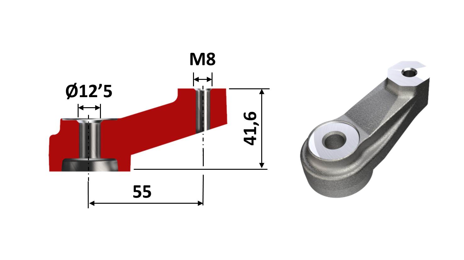 1162000172 TENSIONER ARM 55 X 416 X 125