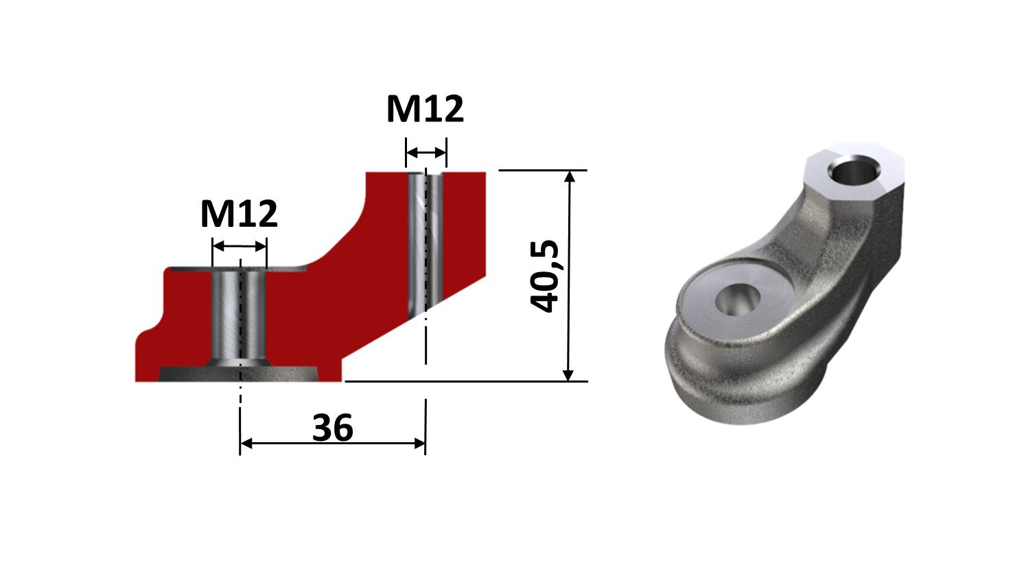 1160000005 TENSIONER ARM 36 X 405 X M12
